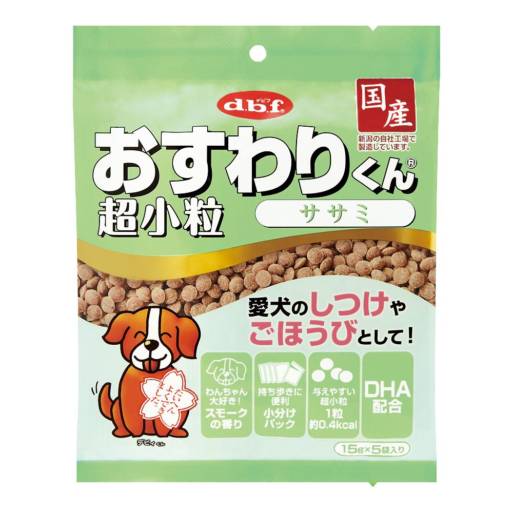 しつけやごほうびに最適な犬用スナック！鶏肉(鶏ささみ、鶏胸肉)と鶏レバーをベースに、DHAを配合したスモークの香りの犬用スナックです。小型犬や超小型犬のしつけ時にも与えやすい様に超小粒状に仕上げました。持ち歩きに便利な15gの小分けパックな...