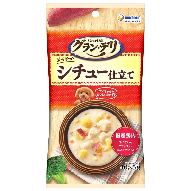 ワンちゃんのおいしいおかず・良質な国産鶏肉を調理したおいしいレトルトパウチです。【原材料(成分)】鶏胸肉、サツマイモ、野菜類(ブロッコリー、ニンジン)、動物性油脂、チーズ、寒天、増粘多糖類、乳酸カルシウム【保証成分】タンパク質7.0％以上、...