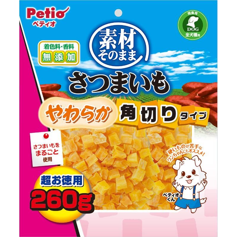 お口の小さなワンちゃんにも食べやすいひとくちタイプ・素材そのまま。自然の甘みが美味しいサツマイモのおやつです。・蒸してから乾燥しているので、糖度がUPし甘味が濃縮されています。・お腹の健康にいい「食物センイ」や健康維持に必要な「ビタミンC・...
