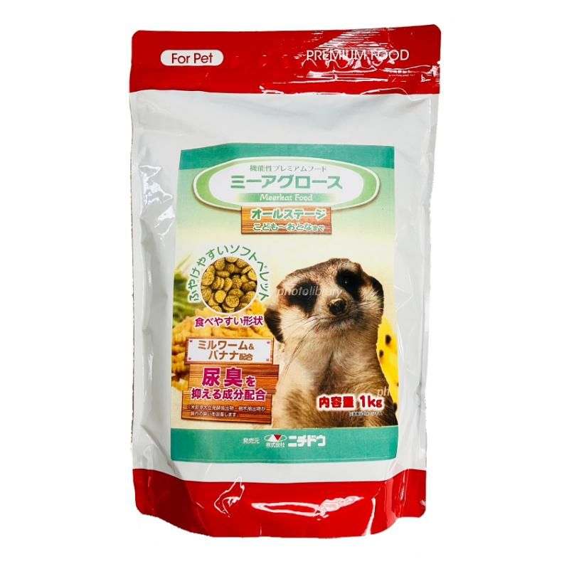 栄養バランスと嗜好性を重視したミーアキャット専用フードです。・腸内の臭いを吸着する米胚芽大豆発酵抽出物と樹木抽出物配合で尿臭を抑えます。・お腹の健康維持をサポートするビール酵母やパパイヤ抽出物をサプリメント成分として配合しました。・離乳期の...