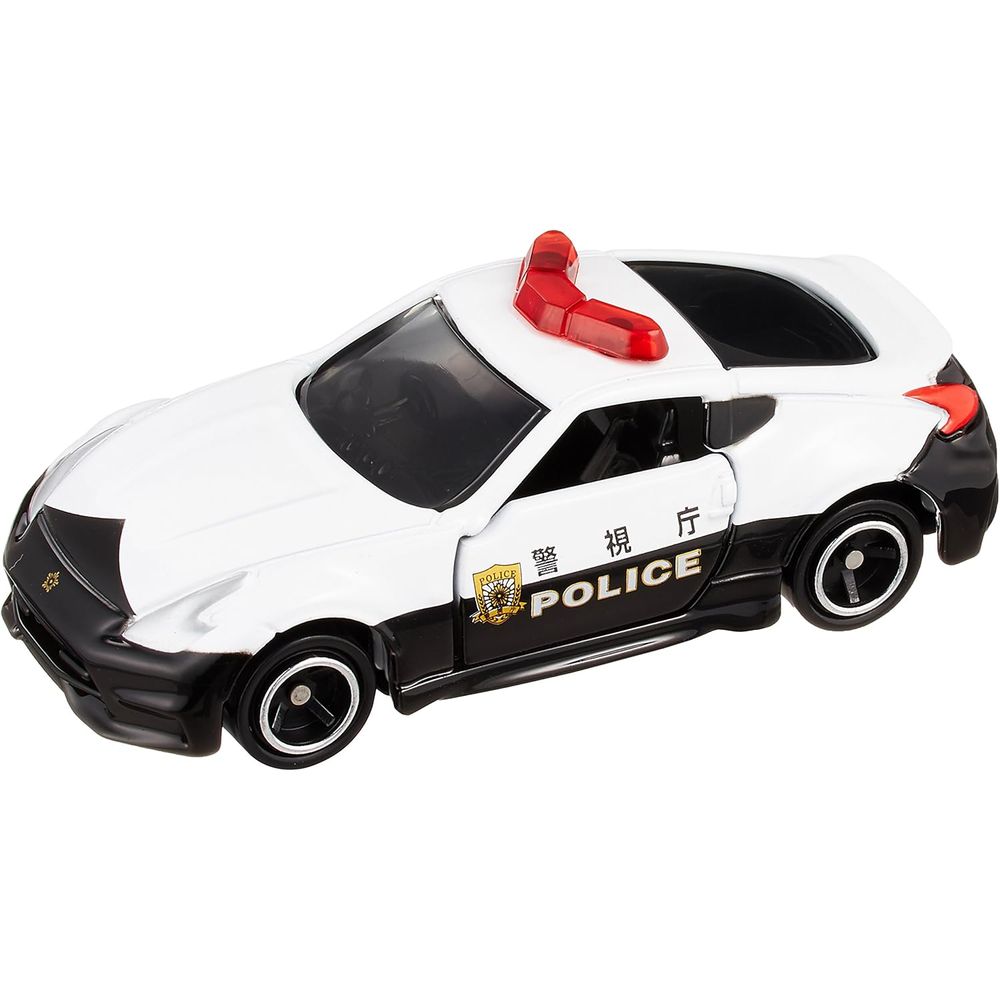 日産フェアレディZのパトロールカー仕様がトミカに登場！サスペンション/左右ドア開閉対象年齢：3歳以上パッケージサイズ：78×41×39mm(C) TOMY