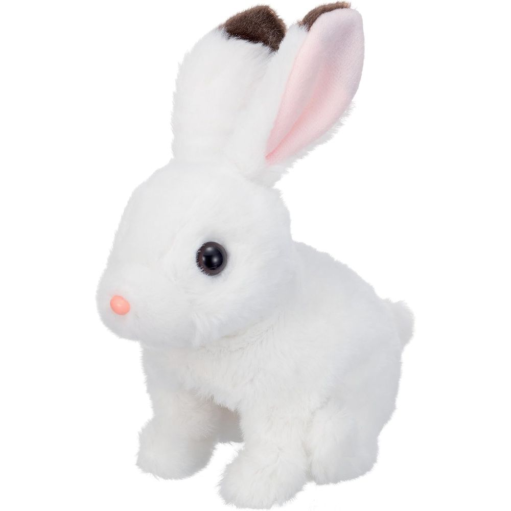 茶色い耳さきがチャームポイントのユッキー。ピョンピョンはねて、おみみをぱたぱたお鼻をヒクヒクしながら鳴くかわいいアクション!お子様の手の中におさまる丁度よいサイズで、本物のうさぎのようです。単三電池2本使用(別売り)対象年齢：3歳以上商品サ...