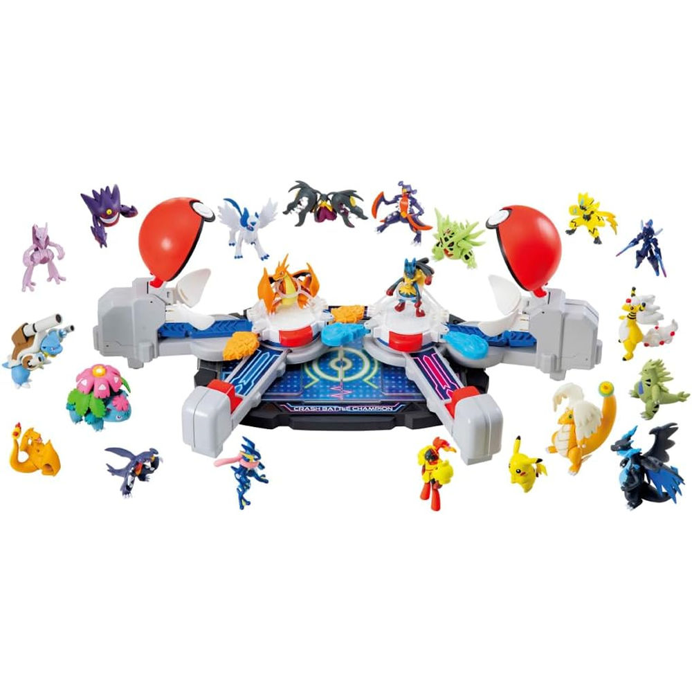 ぶつけてクラッシュ!ポケモンバトル!!・好きなモンコレを選んでステージにセット!・コントローラー操作でフィールドを自由に移動!・相手のヒットスイッチをねらって、トリガーを引いて攻撃だ!・よけて!攻撃して!チャンピオンをかけた熱いバトル!・ク...