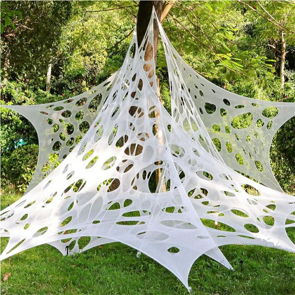 白い 蜘蛛の巣 クモの巣 ハロウィン飾り リアル感 怖い ハロウィーン おもちゃ お化け屋敷 部屋 屋外 庭 玄関 学園祭 バー ホラーグッズ 仮装パーティー 壁 装飾 舞台の飾り ハロウィン用 「入手できるもの」 白い蜘蛛の巣 - 適切な...
