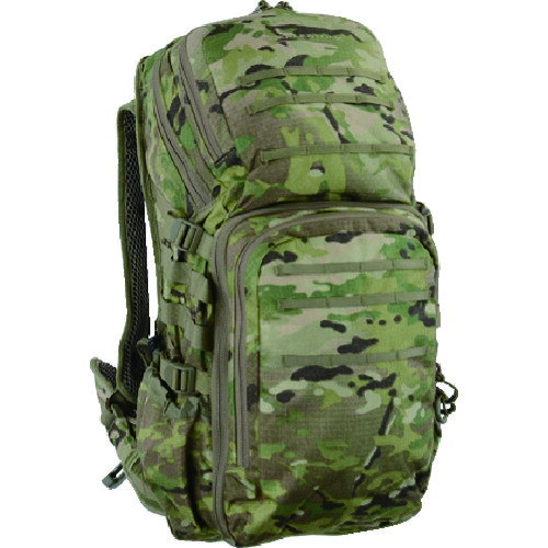 【注意事項】【特長】●高機能で軽量のバックパックです。●MOLLEシステムにより別売のポーチなどを取り付けることができます。●コンパートメントを上下に分ける仕切りは折りたたんでスペースをつなげることもできます。【用途】【仕様】●容量(L)：...