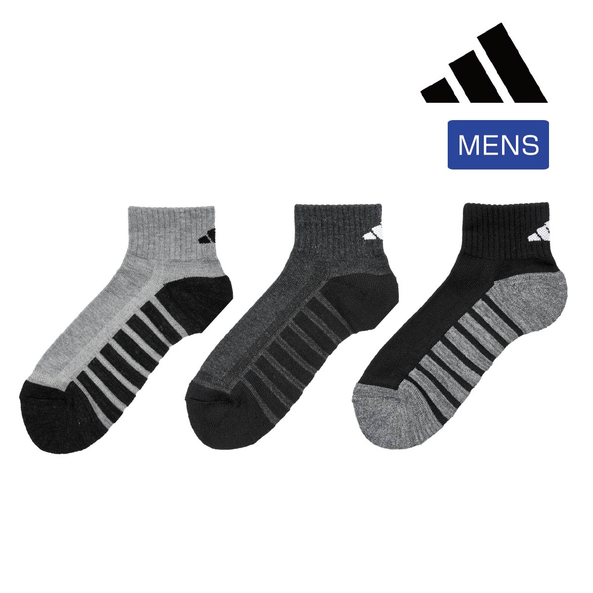 大人気のスポーツブランドadidas(アディダス)のショート丈3足組ソックスです。足底にパイルとメッシュを組み合わせることで、暖かさと通気性の両方を実現しました。つま先とかかと補強、ワイドヒール設計により足をしっかり包み込んでくれる機能的な...