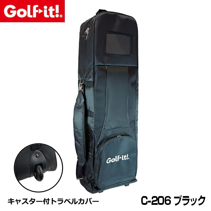 ライト ゴルフイット！ C-206 キャスター付きトラベルカバー ブラック LITE 20p 【仕様・機能】 ゴルフ旅行カバー ・ファスナー付 ・ショルダー付 ・キャスター付 特長 キャスター付きで楽々持ち運び サイズ 38×125×28c...