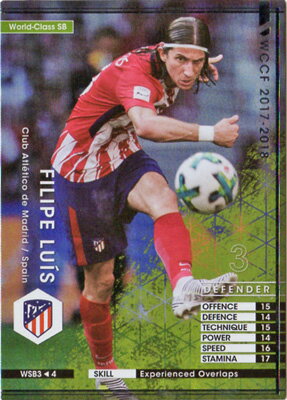 WSB3/フィリペ・ルイス■国籍：BRA■ポジション：DF■オフェンス：15■ディフェンス：14■テクニック：15■パワー：14■スピード：16■スタミナ：17■総合値：91■スキル：百戦錬磨のオーバーラップ■チームスタイル：オーバーラップ...