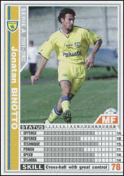 056/ヨナタン・ビノット■国籍：ITA■ポジション：MF■オフェンス：14■ディフェンス：10■テクニック：15■パワー：11■スピード：14■スタミナ：14■総合値：78■スキル：精確なクロスボール■チームスタイル：クロス重視■備考：■...