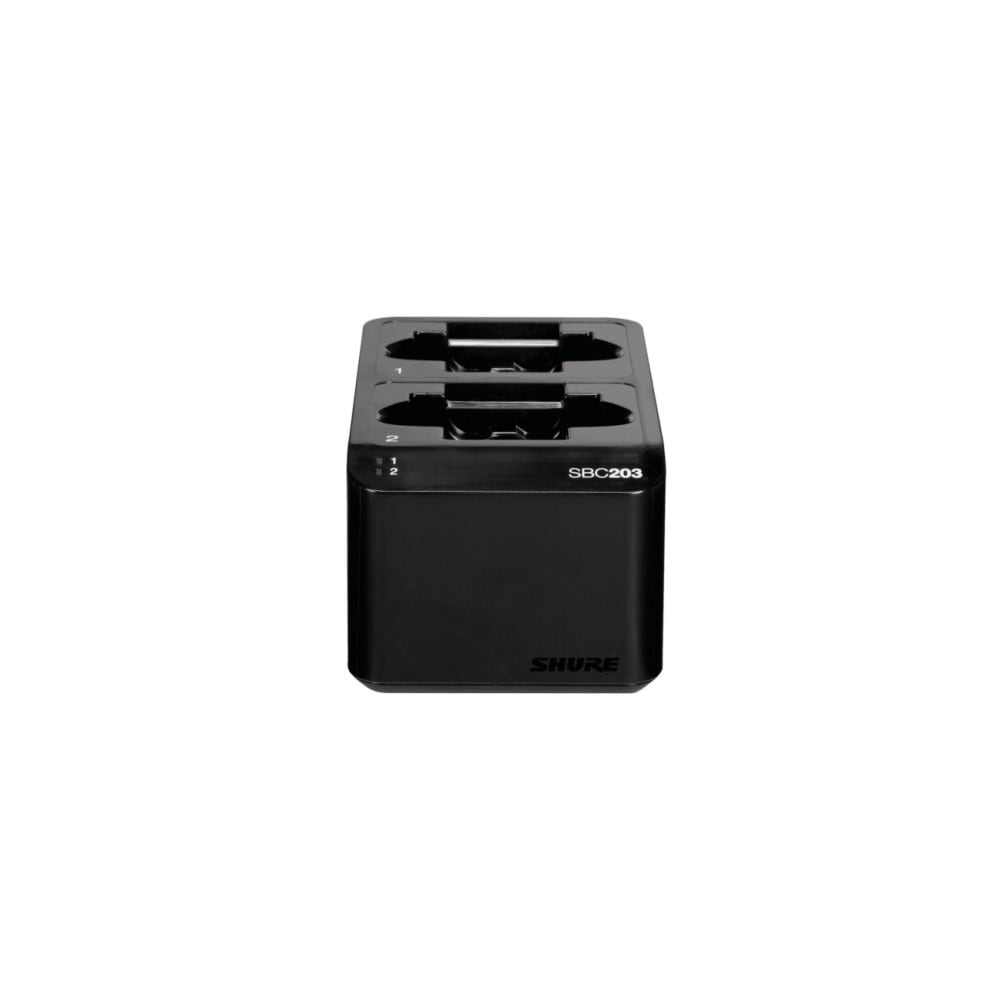 ■SB903 SLX-D専用リチウムイオン充電池2個を、送信機に取り付けた状態、または送信機から取り外した状態で充電します。