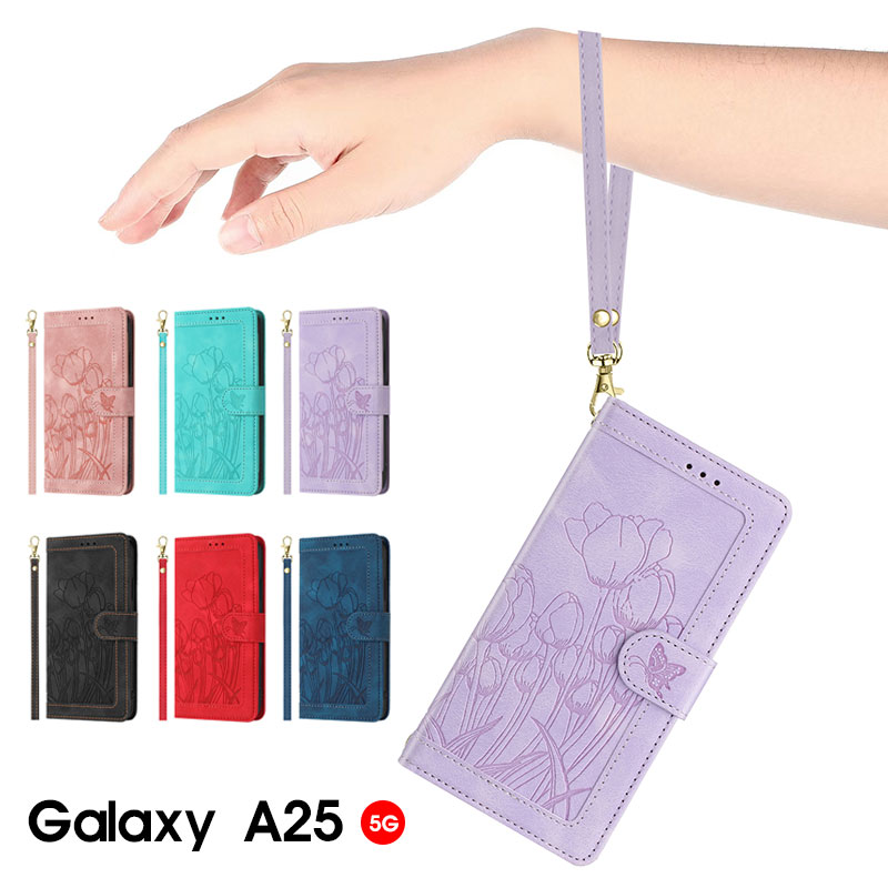 商品名スマホケース Galaxy A25 5G ケース SC-53F SCG33 手帳型 ギャラクシー A25 5g 用 レザーケース 携帯カバー SC-53ケース SCG33 ケース 財布型 カード収納 ストラップ付 galaxy a25...
