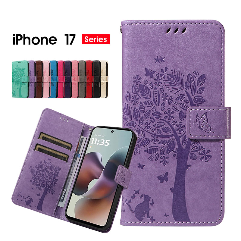 商品名スマホケース iPhone 17ケース 手帳型 iPhone Airケース 蝶柄 型押し iPhone Air ケース ストラップ付 iPhone 17 pro カバー レザーケース アイフォンエア ケース カード入れ iPhone ...