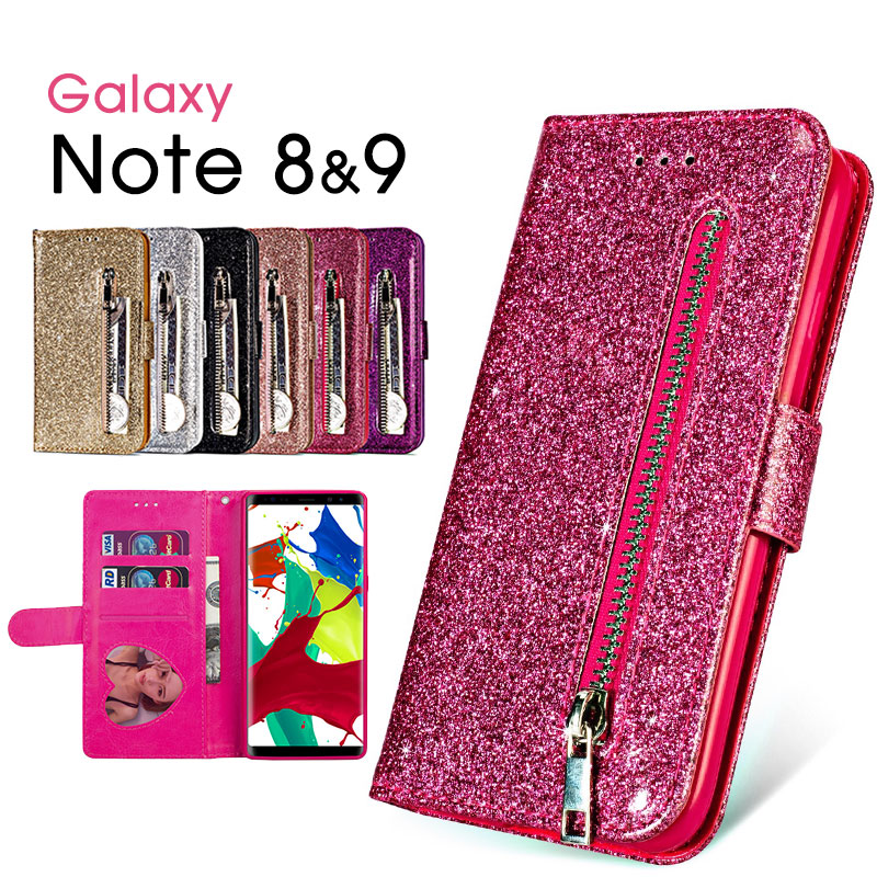 ○対応機種： Galaxy Note8（SC-01K/SCV37） Galaxy Note9（SC-01L/SCV40） ○素材：PUレザー+TPU ○カラー：ローズ/ピンク/ゴールド/シルバー/パープル/ブラック 6色のカラーバリエーショ...