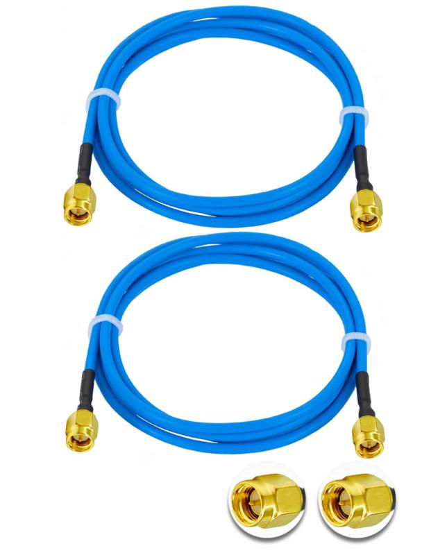 POBADY 2個 SMAオス－オス RF 同軸ケーブル SMA RF 同軸ピッグテールケーブル RG405 50 オーム