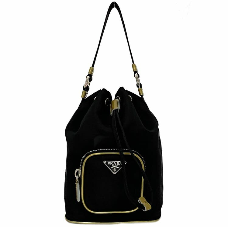 美品】プラダ ナイロン巾着型ポーチ - バッグ 美品】プラダ ナイロン巾着型ポーチ - バッグ