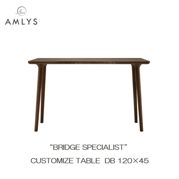 AMLYS アムリス BRIDGE ブリッジ カスタマイズ テーブル 120×45cmサイズ DB色 CUSTOMIZE TABLEは幅と奥行き別に 6パターンの充実したサイズバリエーション。 85cm x 45cmのミニマムサイズから16...