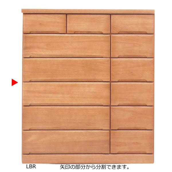 ◇◆◇開梱設置・送料無料◇◆◇ ハイチェスト（2分割) ■材質：表面材：天然木桐材 ■SIZE：幅119cm×奥行45cm×高さ138.5cm ■COLOR：ライトブラウン ■引き出しは箱組み。 ■天然木桐材で、防湿・防虫効果に優れています...