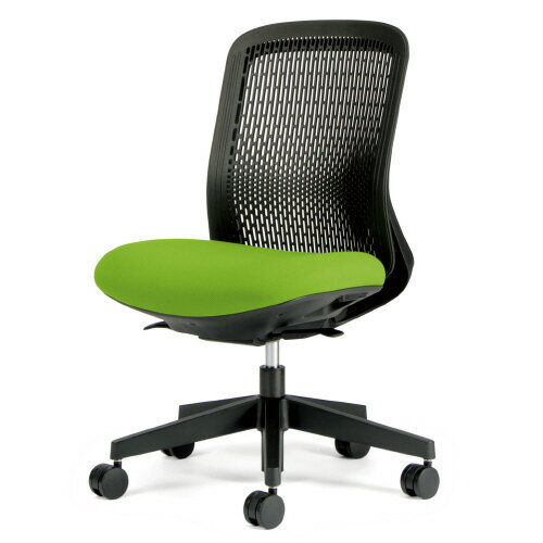 ●樹脂脚 ローバック スモークブラックシェル 肘なし●カラー：イエローグリーン●しなやかな座り心地と上質な存在感の樹脂メッシュチェア。●機能：シンクロロッキング(固定あり)・体重感知●外形寸法：W610・D600・H860mm●座面高：SH...