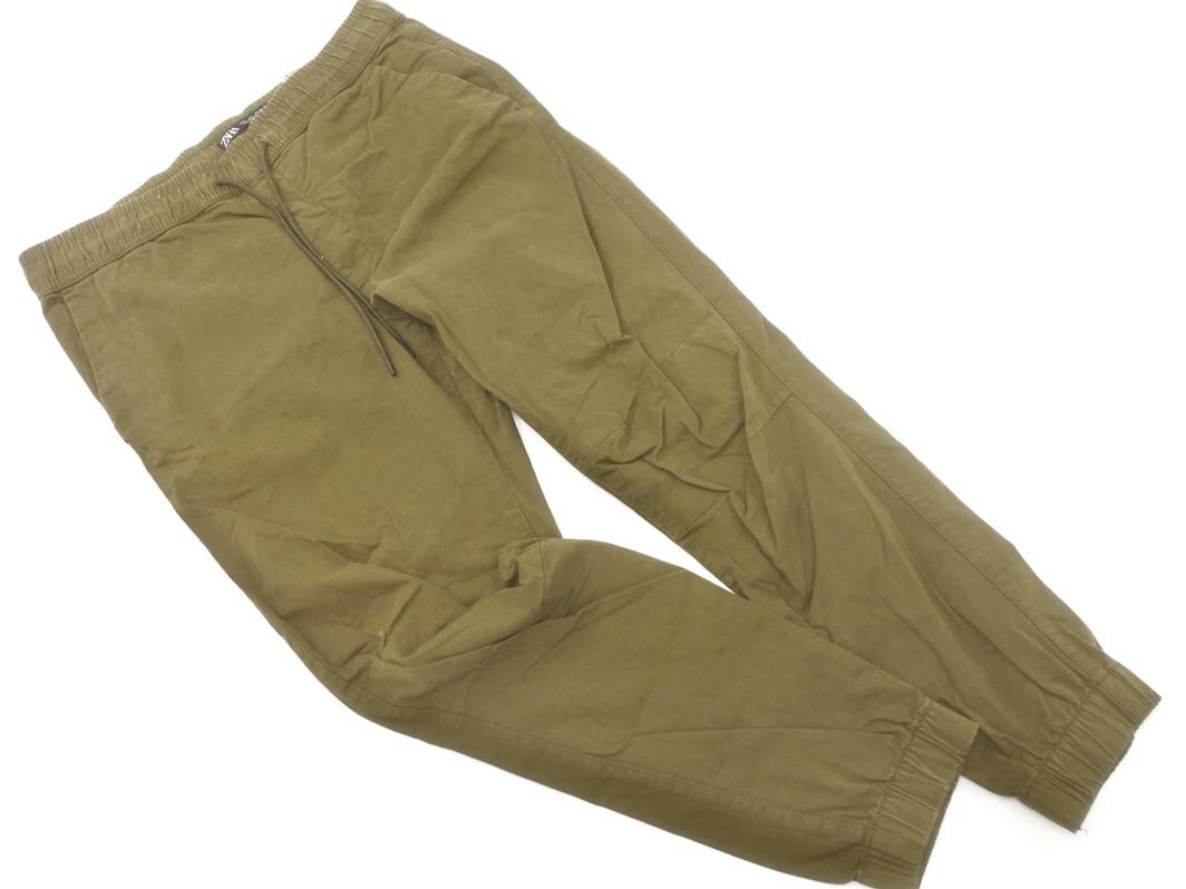 ZARA ザラ ジョガー パンツ sizeL/カーキ ■■ ☆ gbb6 レディース 商品に目立つヨゴレなど無く、USEDとして良い状態です。 表記サイズ：L 実寸サイズ： 腰幅44cm股上28cm股下70cmワタリ（股下10cm部）27c...