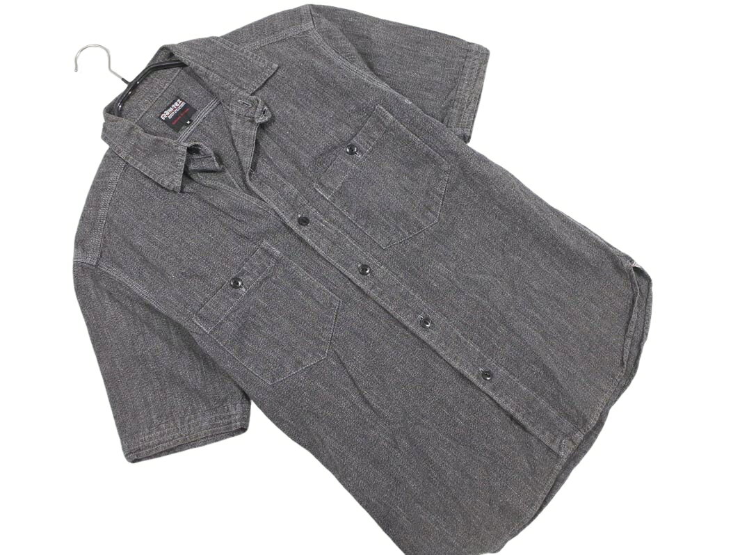 RAW TEX UNITED ARROWS ユナイテッドアローズ 半袖 シャツ sizeM/チャコール ■◆ ☆ gga7 メンズ 第2ボタンがありません。（写真をご参照ください）他に状態の気になる箇所はございません。全体的に見ると良い状態...