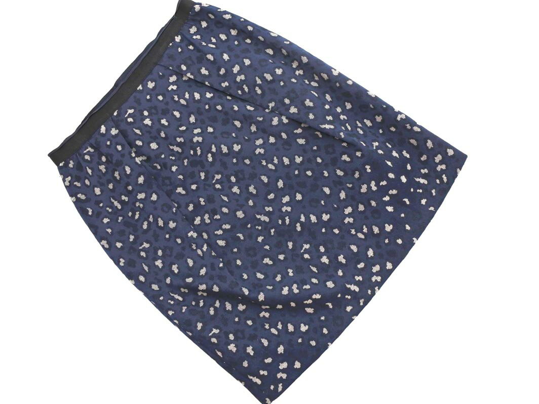 ネコポスOK UNTITLED アンタイトル 総柄 タイト スカート size2/紺 ◇■ ☆ fjb4 レディース 裏地：あり　ファスナー：バック　商品に目立つヨゴレなど無く、USEDとして良い状態です。 表記サイズ：2 実寸サイズ： 腰...