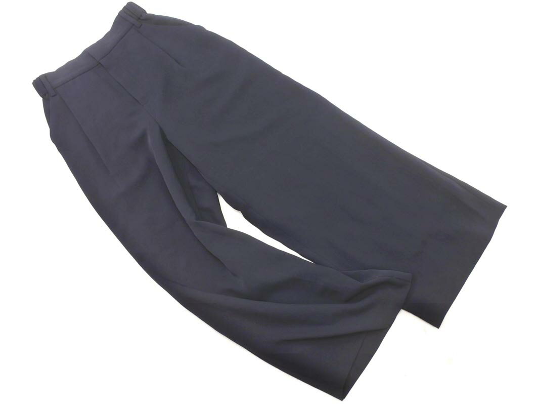 BEAUTY & YOUTH ビューティ&ユース ユナイテッドアローズ タック ワイド パンツ sizeM/紺 ■■ ☆ fla1 レディース 裏地：あり　商品に目立つヨゴレなど無く、USEDとして良い状態です。 表記サイズ：M 実寸サイズ...