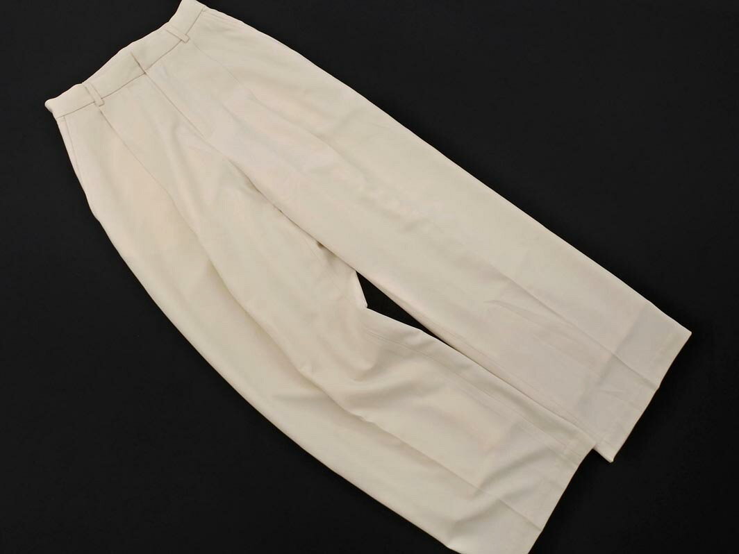 Ungrid アングリッド タック ワイド パンツ sizeS/アイボリー ■◇ ☆ geb2 レディース 裏地：あり　前面・左スソにヨゴレがございます。後ろ面・左スソにヨゴレがございます。（各箇所のヨゴレやダメージに関しましては、写真をご...