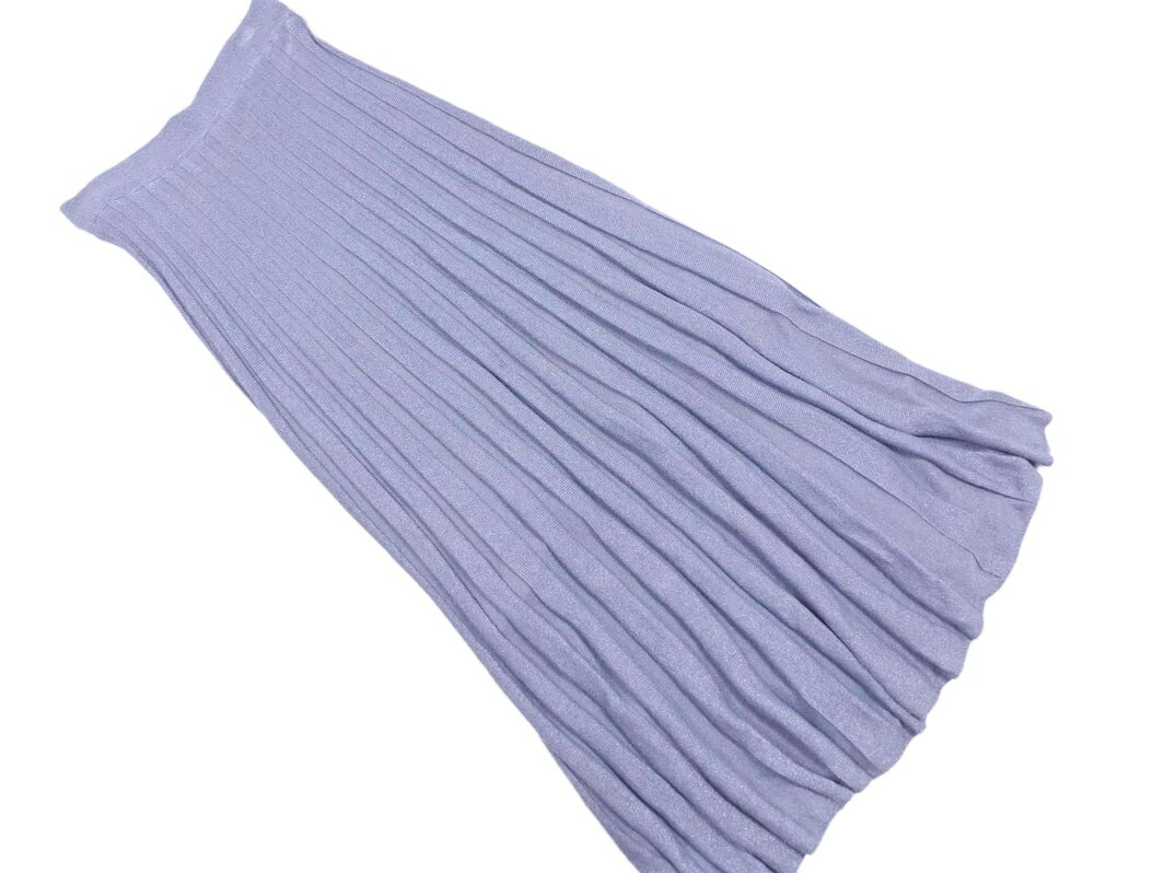 Rope Picnic ロペピクニック ニット ラメ ロング プリーツ スカート size38/紺 ■◇ ☆ gec2 レディース 裏地：あり　商品に目立つヨゴレなど無く、USEDとして良い状態です。 表記サイズ：38 実寸サイズ： 腰幅3...