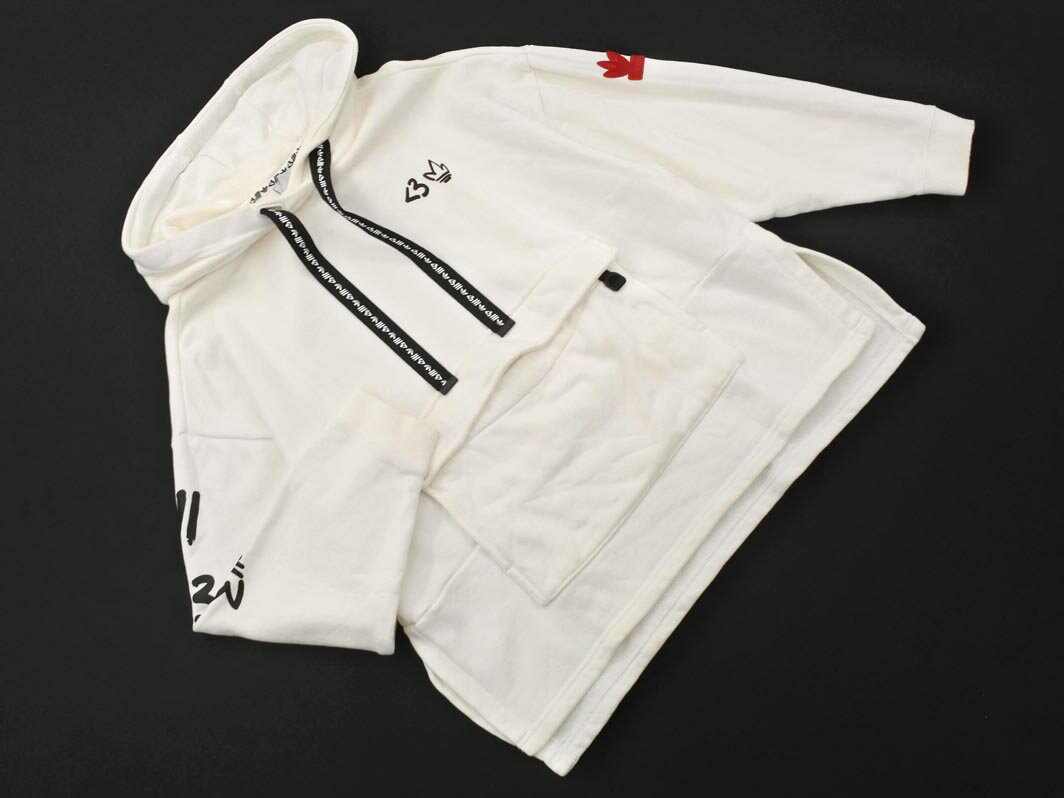 adidas originals アディダスオリジナルス プルオーバー パーカー sizeS/白 ■◇ ☆ gfb0 レディース 前面・内襟にヨゴレがございます。（各箇所のヨゴレやダメージに関しましては、写真をご参照ください）他に状態の気に...