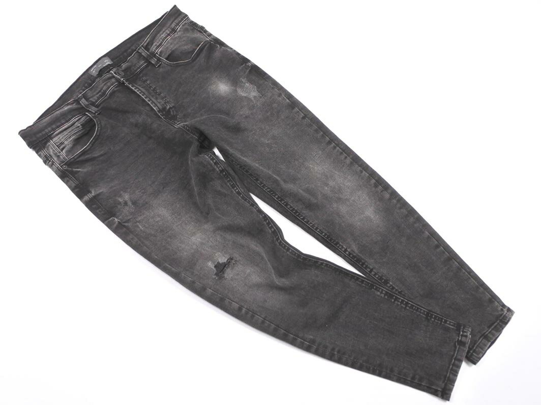 ZARA MAN ザラ マン 大きいサイズ ダメージ加工 ストレッチ スキニー デニムパンツ size44/黒 ■■ ☆ gfb2 メンズ 商品に目立つヨゴレなど無く、USEDとして良い状態です。 表記サイズ：44 実寸サイズ： 腰幅43c...