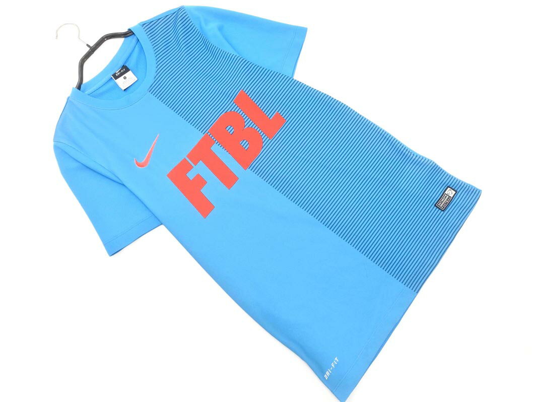 ネコポスOK NIKE ナイキ フットボール DRI FIT ドライフィット 半袖 Tシャツ sizeS/青 ■◆ ☆ gfb1 メンズ 後ろ面・右背中に引っ掛けがございます。後ろ面・スソ左にほつれがございます。後ろ面・スソ中央にほつれがご...