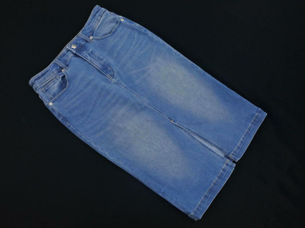 nano universe ナノユニバース ストレッチ フロントスリット タイト スカート size38/青 ■■ ☆ gfb1 レディース 商品に目立つヨゴレなど無く、USEDとして良い状態です。 表記サイズ：38 実寸サイズ： 腰幅34...