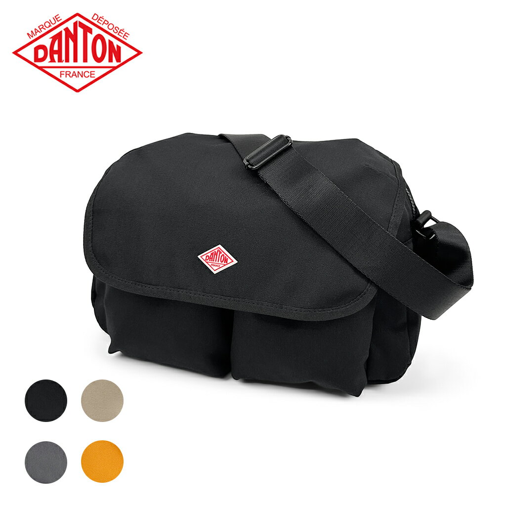 DANTON ダントン Canvas Shoulder Bag OBERKAMPF オベルカンフ ショルダーバッグ ポリエステル コットン キャンバス 肩掛け 肩がけ ダブルファスナー ファスナー 軽量 小さい 小さめ BLACK ブラック...