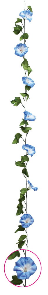 リアルさに加え、色・質感ともに洗練されたシルクフラワーです。 四季折々の花を春夏秋冬の装飾品として楽しめます。 サイズ：全長180cm （花の直径：9cm） 素材：ポリエステル 色：青・ピンク・紫 &nbsp; 　1本　780円（税込）