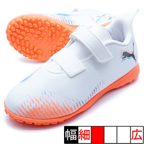 ジュニア サッカートレーニングシューズ ベルクロメーカー：プーマ PUMAカラー：PUMA White-PUMA Black-Glowing Redアッパー：人工皮革アウトソール：ゴム底【在庫について】当ショップは、店頭及び自社サイトにて在...