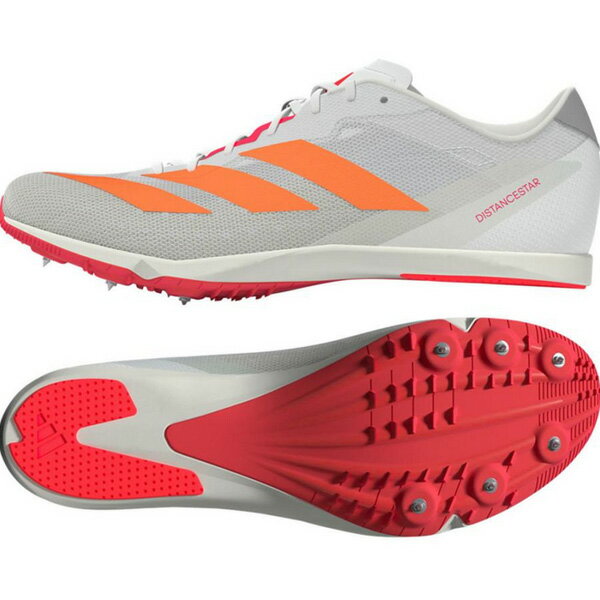 Distancestar【カラー】フットウェアホワイト/ルシッドオレンジ/ルシッドレッド 【素材】アッパー：合成繊維 アウトソール：合成底