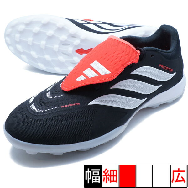 サッカー トレーニングシューズメーカー：アディダス adidasカラー：コアブラック/フットウェアホワイト/ルシッドレッドアッパー：合成繊維/合成樹脂アウトソール：ゴム底プレデター PRO 折り返しシュータン TF / ターフ用で、ピッチで...