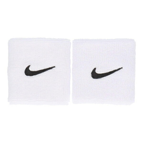 ナイキ スウッシュ クラシック リストバンド 2Pストレッチ素材でしっかりフィット。スウッシュロゴの刺繍入り。洗濯機使用可。【メーカー】ナイキ NIKE 【カラー】101：ホワイト/ブラック【素材】コットン70%、ナイロン19%、ゴム4%、...