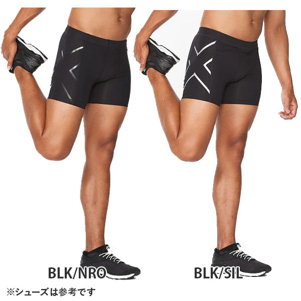 コンプレッション 1/2ショーツ ランニング ハーフスパッツメーカー：ツータイムズユー（2XU）カラー：【BLK/NRO】　【BLK/SIL】陸上競技やスポーツインナーに最適筋肉のサポートや擦り傷の軽減用にユニフォームの下に着用する着圧サポ...