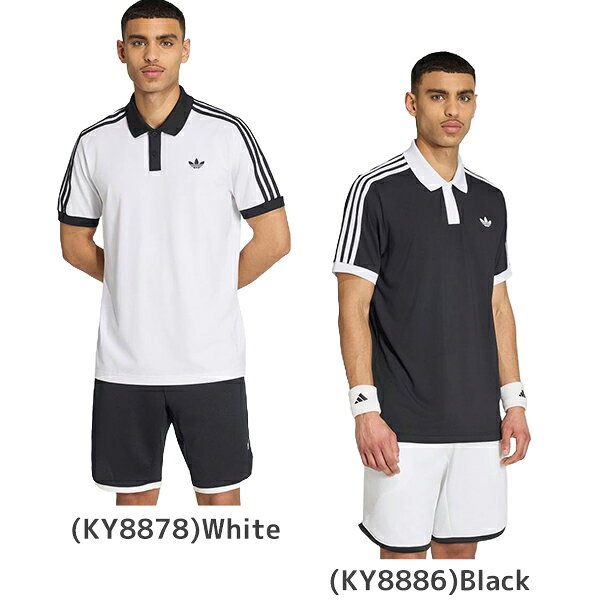 クラシックなテニススタイルの半袖ポロシャツ。レギュラーフィット、ボタンプラケット、ニットファブリック仕様。●カラー：(KY8878)White、(KY8886)Black●サイズ：M、L、O●機能：CLIMACOOL●素材：ポリエステル86...