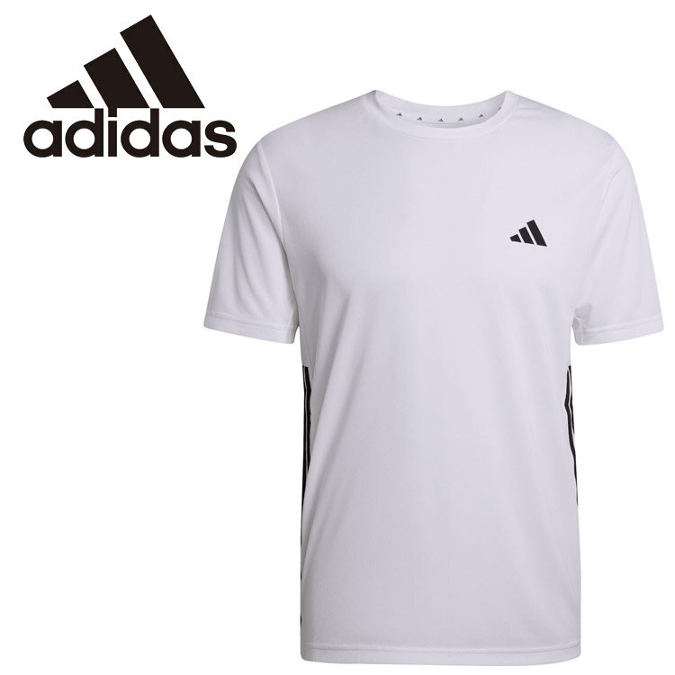 ワークアウト エッセンシャル ベース スリーストライプス Tシャツは、トレーニングセッションの必需品。ジムでもランニングでも、このTシャツはアクティブなライフスタイルをサポートするデザイン。モックアイレット生地は通気性に優れ、激しいワークア...