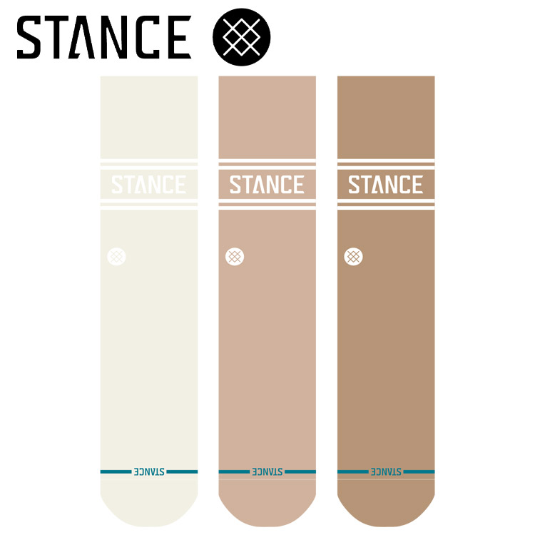 ●3足パック●スタイル：クルー●素材:コームドコットンブレンド編み込み仕様のSTANCEロゴで、足辺りがソフトなクルーソックス。伸縮性のあるリブがふくらはぎを包み込み、きつ過ぎずゆるくない極上のフィット感を生み出します。トラブルの多いつま先...