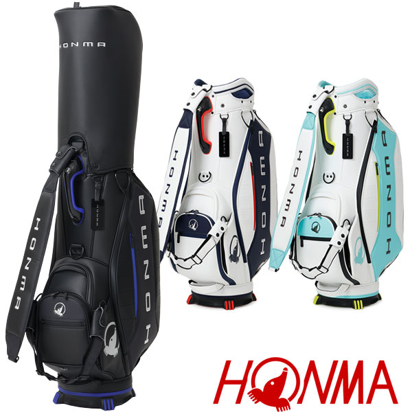 本間ゴルフ HONMA PRO CARTBAG TEAM HONMAの意見を反映して開発された、T//WORLD TW777シリーズのクラブデザインと連動するプロツアーカートバッグ。スタイリッシュな新たなHONMAデザインを採用し、止水ファ...