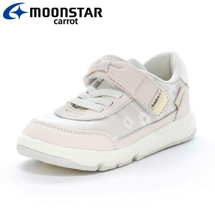 「こどもの足にいいことぜんぶ」の想いから生まれた機能シューズ「ムーンスター キャロット」のキッズシューズです。脱ぎ履きしやすいゴム紐×バンドタイプです。まるで太陽とマリアージュしたような春夏にぴったりな花柄プリントと、ブラウスの襟をイメージ...