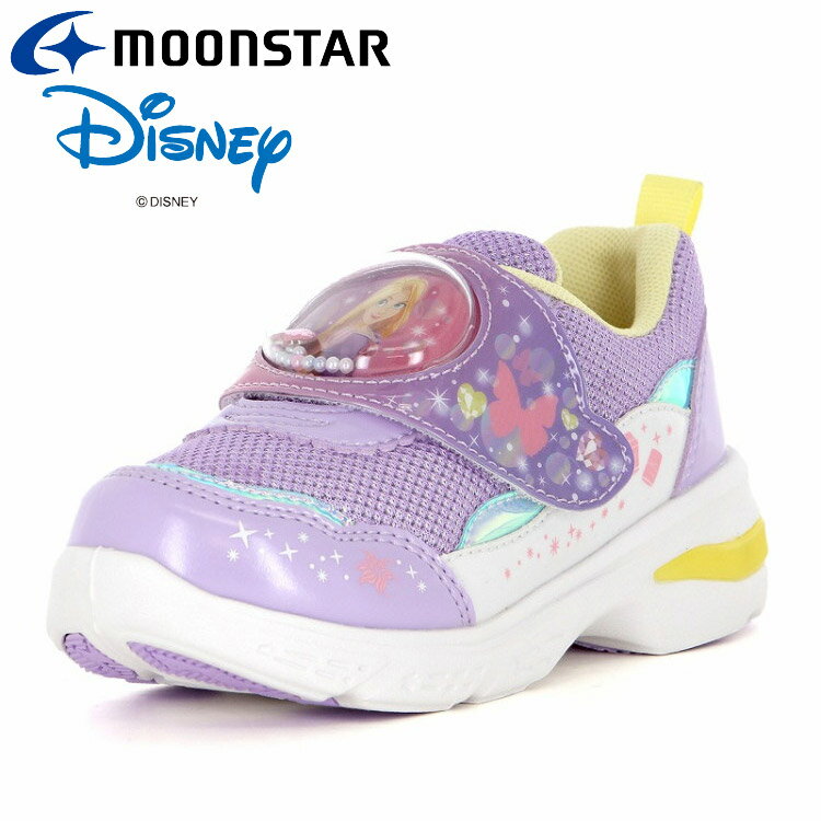 ディズニープリンセスのLEDシューズです。パープルは「ラプンツェル」です。甲バンドの立体部品の中に入ったビーズとハートのストーンがポイントです。振動によってソールの踵が光るので夜間での歩行の安全性を高めます。発光回数の目安は約30万回、およ...