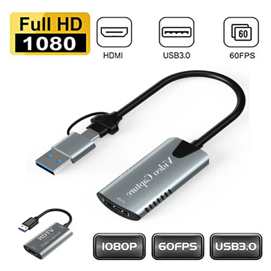 キャプチャーボード ゲームキャプチャー USB3.0 ビデオキャプチャカード 1080P60Hz ゲーム実況生配信、画面共有、録画、ライブ会議に適キャプチャーボード ゲームキャプチャー USB3.0 ビデオキャプチャカード 1080P60H...