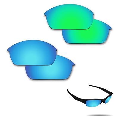 【2 pairs packed】 剥がれ防止 Oakley Flak Jacket交換用レンズ フラックジャケット 偏光レンズブランド色アイスブルー&エメラルドグリーン Mirror Shield-偏光モデル商品説明【商品概要】【100%偏...