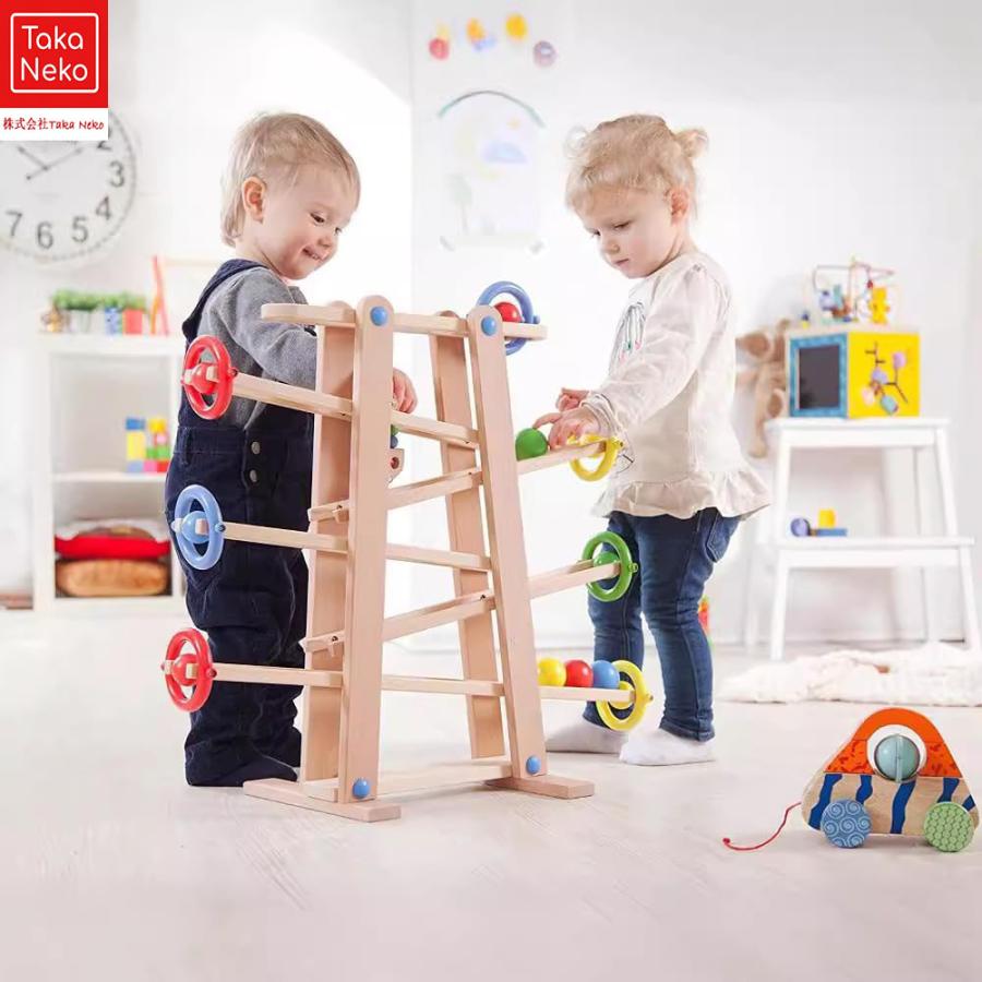 スロープ スロープトイ ラピッド ジェットコースター トラック 木製おもちゃ 知育玩具 組み立てが簡単 スライド ボール ゲーム 男の子 女の子 1歳 2歳 誕生日プレゼント 【知育玩具】指で車を拾い、斜面に置く動作は赤ちゃんの指先を自然に...