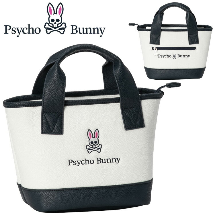 Psycho Bunnyの特徴であるピンクの耳のスカルバニーとロゴ刺繍が際立つラウンドトート。レザーライクな合皮を使用し、大胆かつシンプルなデザインで長く愛用可能。ポケットは外1、内3横幅/21cm マチ(厚さ)/14cm 高さ(たて)/2...