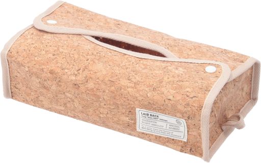 出し入れカンタンなLBティッシュケース サイズ:幅27.5x奥行11x高さ6.5cm 本体重量:60g 対応ティッシュボックス:レギュラーサイズ(高さ最大6.5cm) 素材・材質:ポリエステル/コルク 原産国:中国